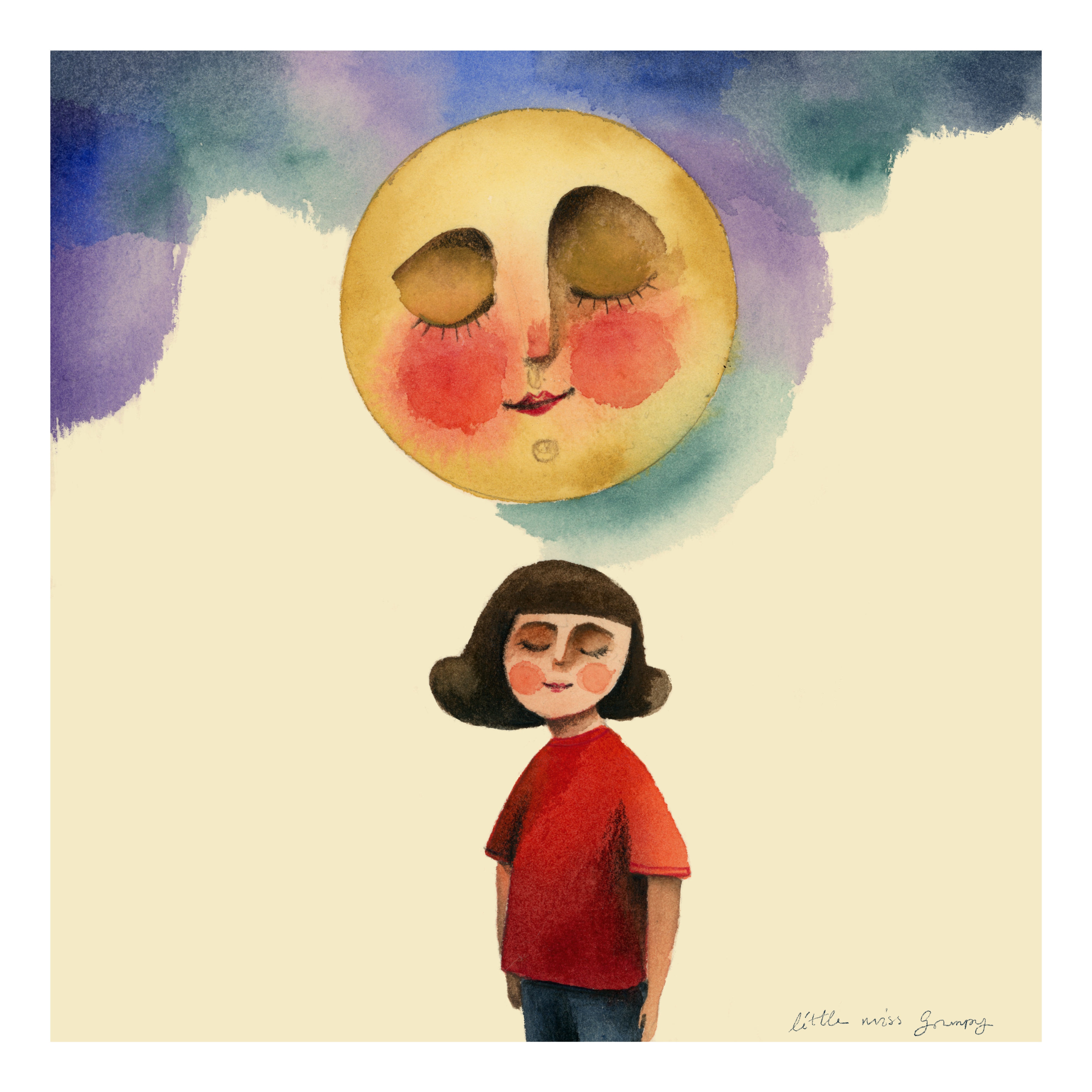 The moon and the girl - Little Miss Grumpy
