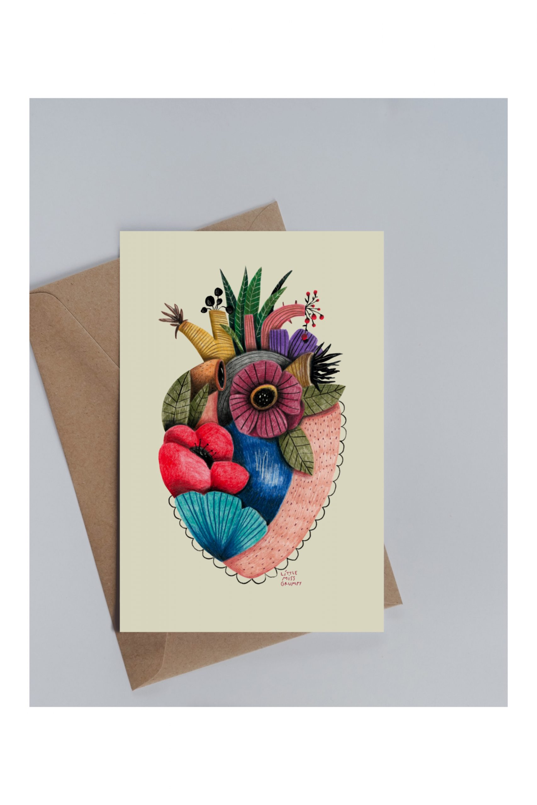 Blooming Heart card - Little Miss Grumpy